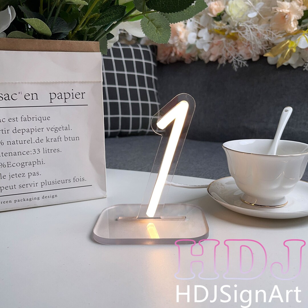 Wedding Table Numbers Neon Sign,wedding Reception Light Sign,numbers ...