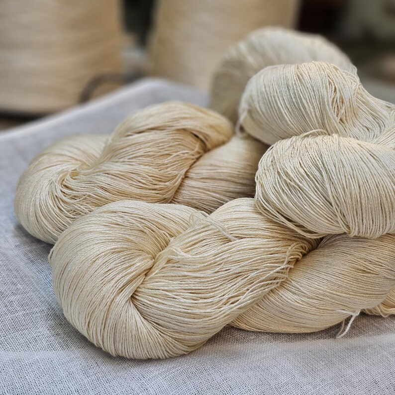 Mulberry Silk Lace Yarn: Natural Cream, Undyed, 1050 Yard per Skein ...