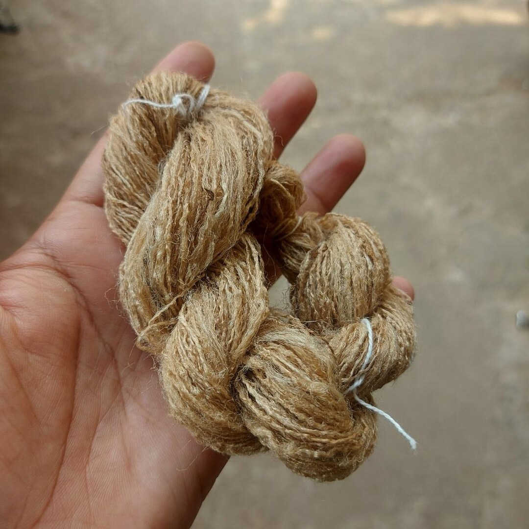 Fine Tussar Ghicha Silk Handspun Yarn: Golden Lace Weight AHIMSA Silk ...