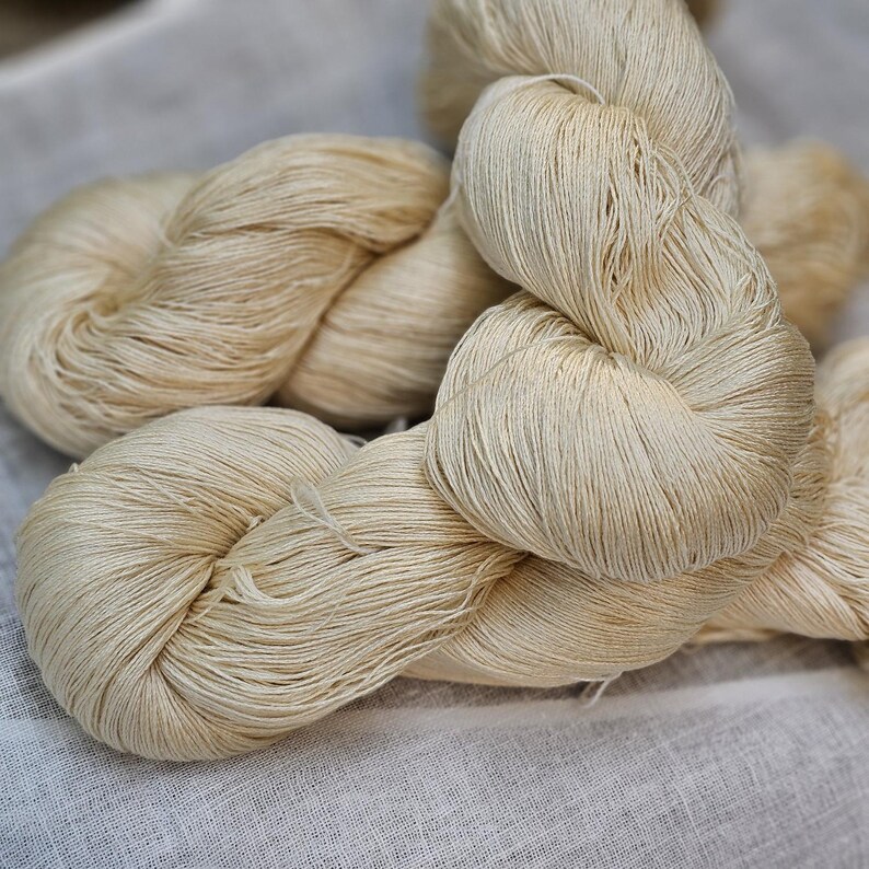 Mulberry Silk Lace Yarn: Natural Cream, Undyed, 1050 Yard per Skein ...