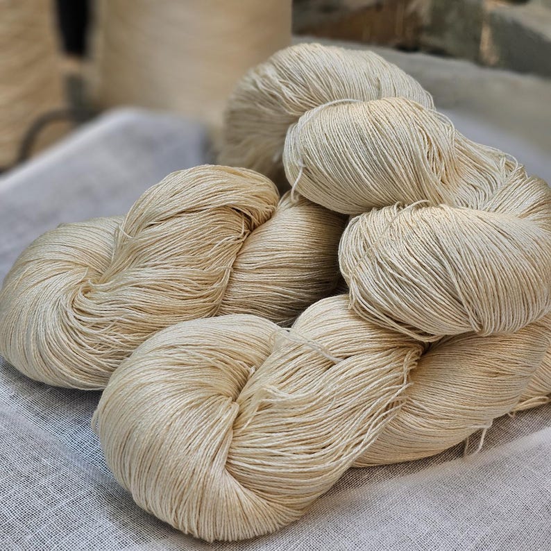 Mulberry Silk Lace Yarn: Natural Cream, Undyed, 1050 Yard per Skein ...
