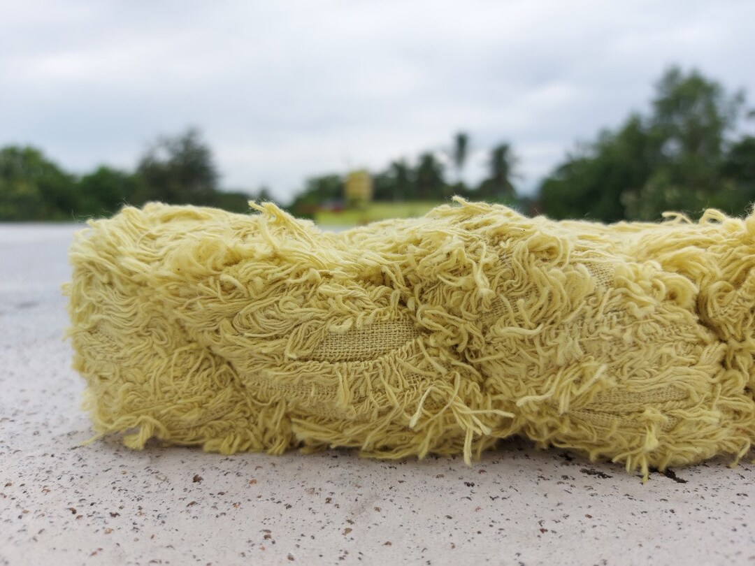 JP Handloom Recycled Cotton Frizz Ribbon Lemon Yellow Frayed Edges Yarn ...