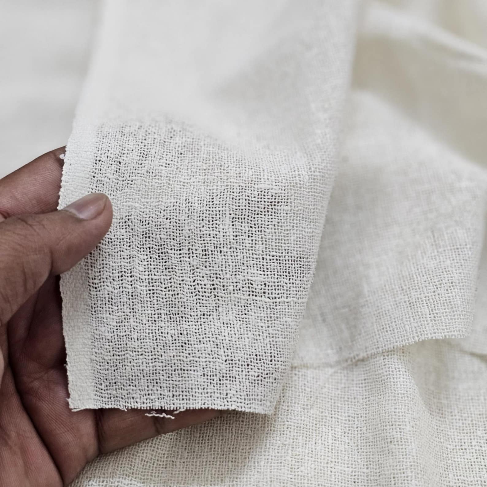 Handloom Noil Silk Gauze Fabric: Undyed Off-white, Sheer (137 Cm) - Etsy