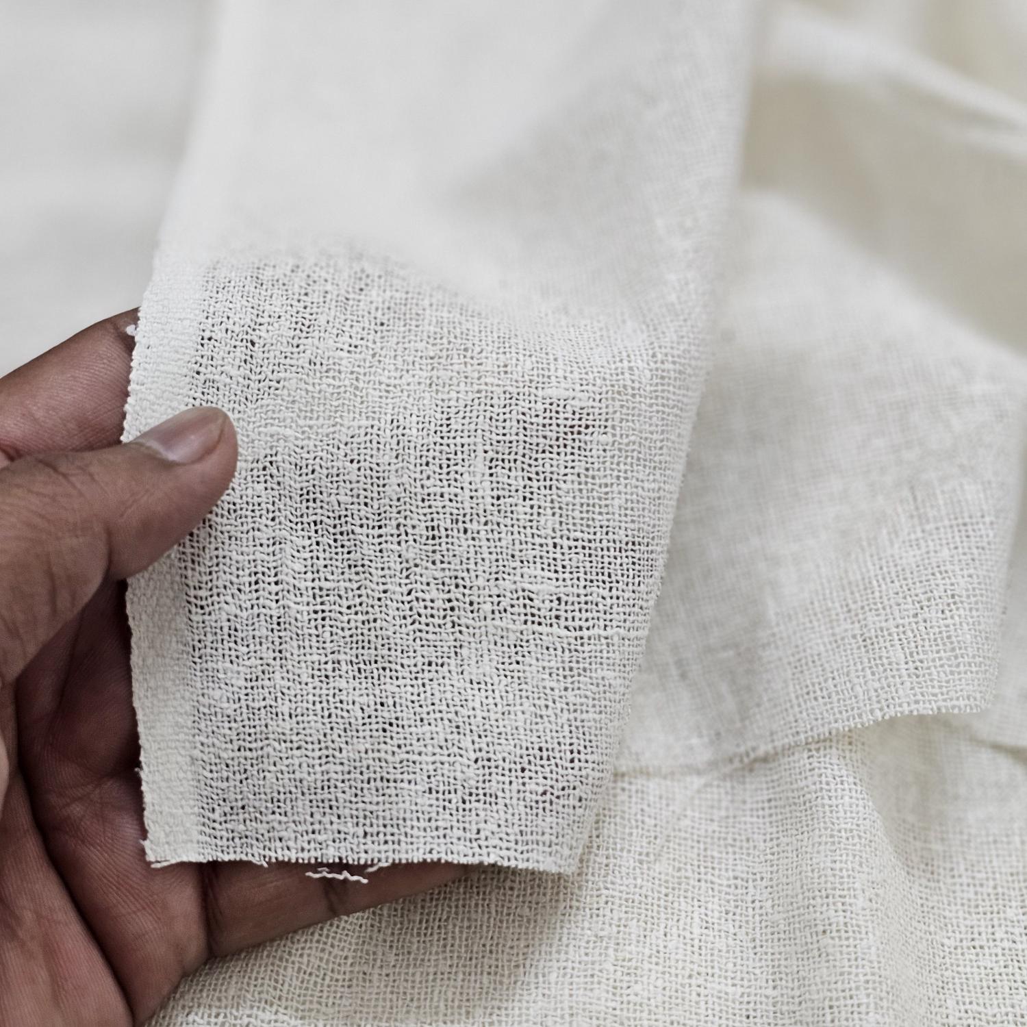 Handloom Noil Silk Gauze Fabric: Undyed Off-white, Sheer (137 Cm) - Etsy