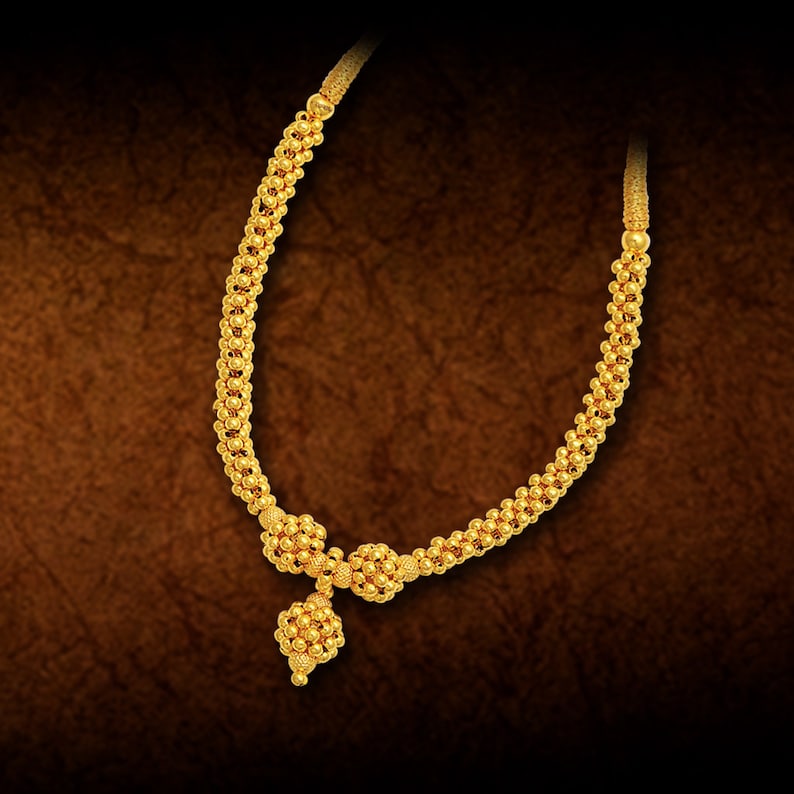 22K Yellow Gold Hallmark Wedding Necklace Gold Necklace for - Etsy