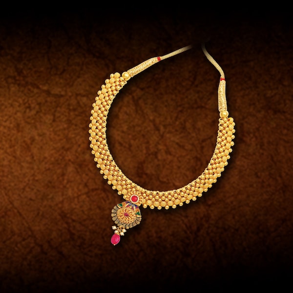 22k Gold Necklace - Etsy