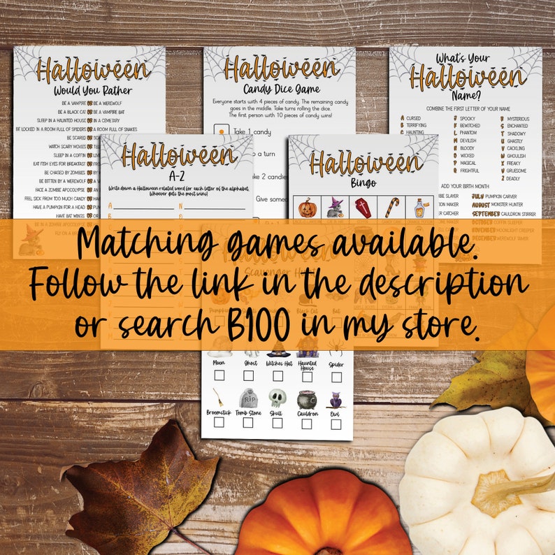 Halloween Bingo Game for Kids. Printable Children's Party Games, Fall ...
