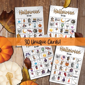 Halloween Bingo Game for Kids. Printable Children's Party Games, Fall ...