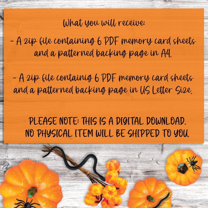 Halloween Memory Game for Kids. Printable Children's Party Game. Fall ...