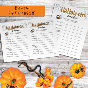 Halloween Think Fast Game for Kids. Printable Children's Party Game ...