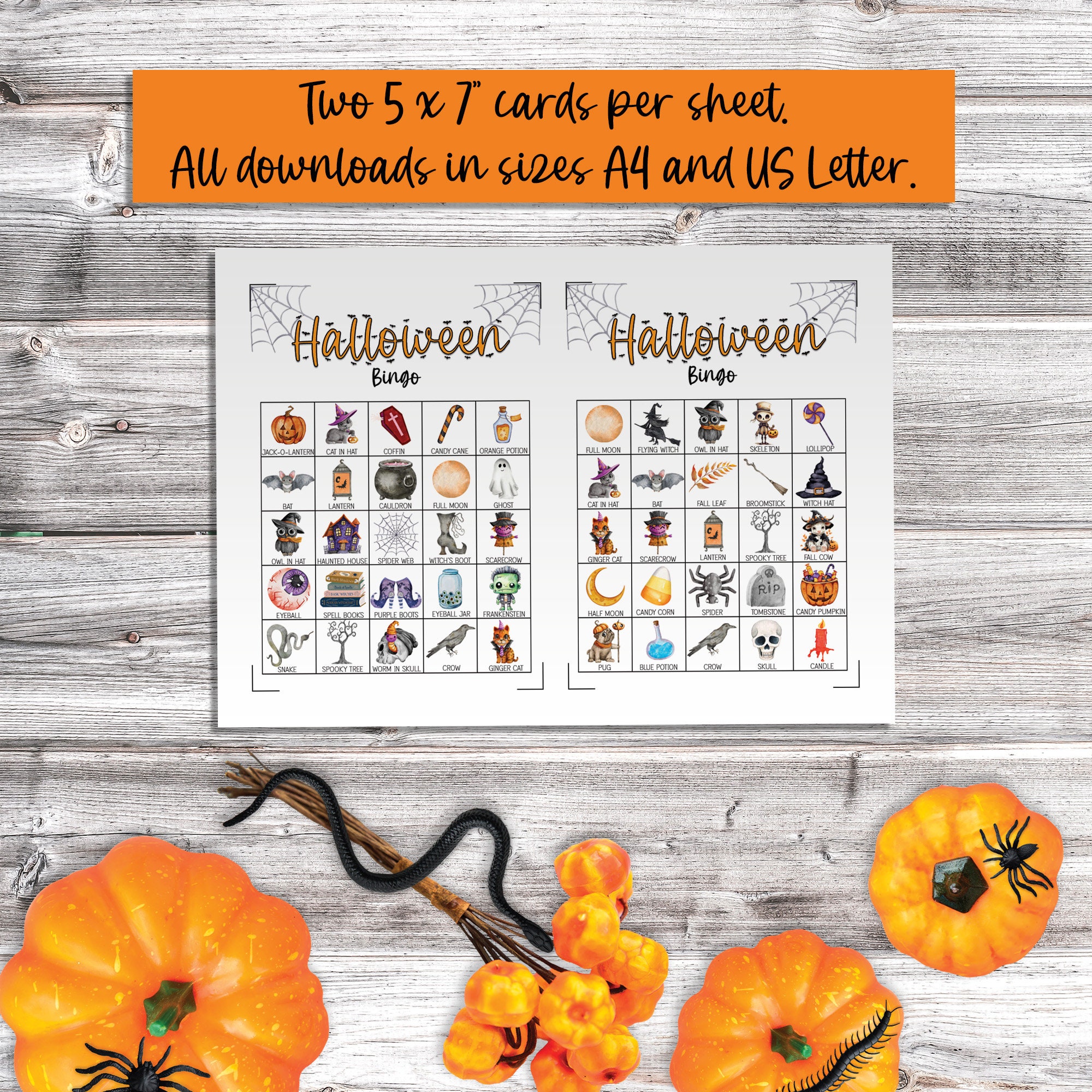 Halloween Bingo Game for Kids. Printable Children's Party Games, Fall ...