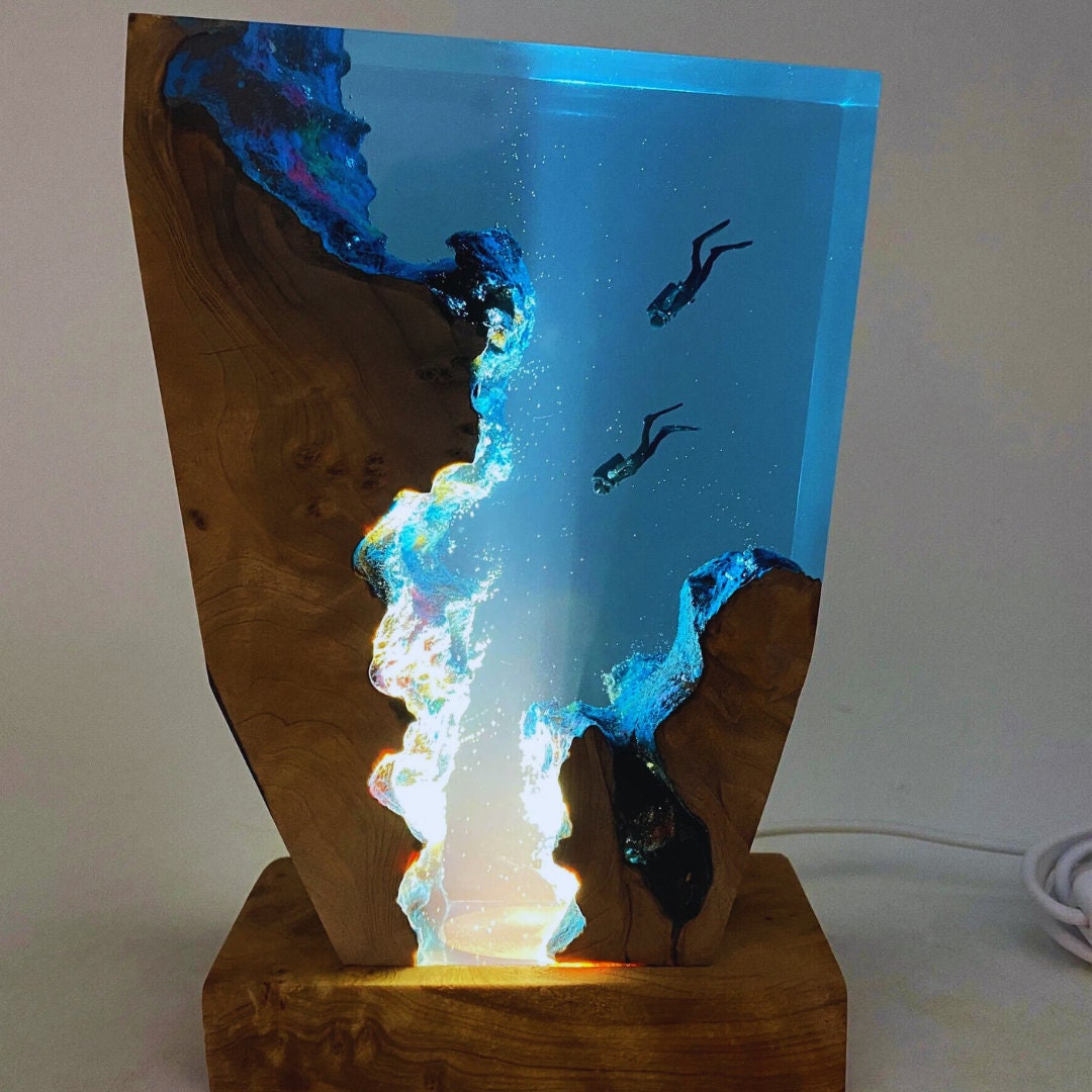 Sea World Diving Cave Exploration Resin Night Light - Etsy