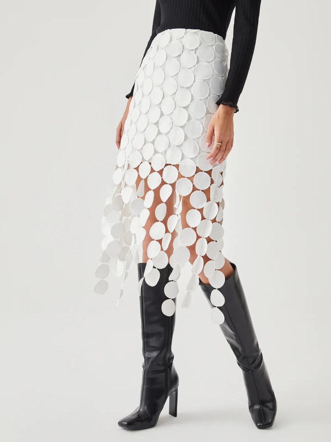 Laser Cut Multi Circle Double Layered Skirt Womens Skirt - Etsy