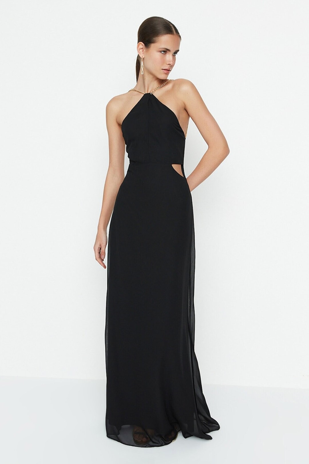 Halter Neck Chain Dresses Low Back Maxi Dresses Wedding - Etsy