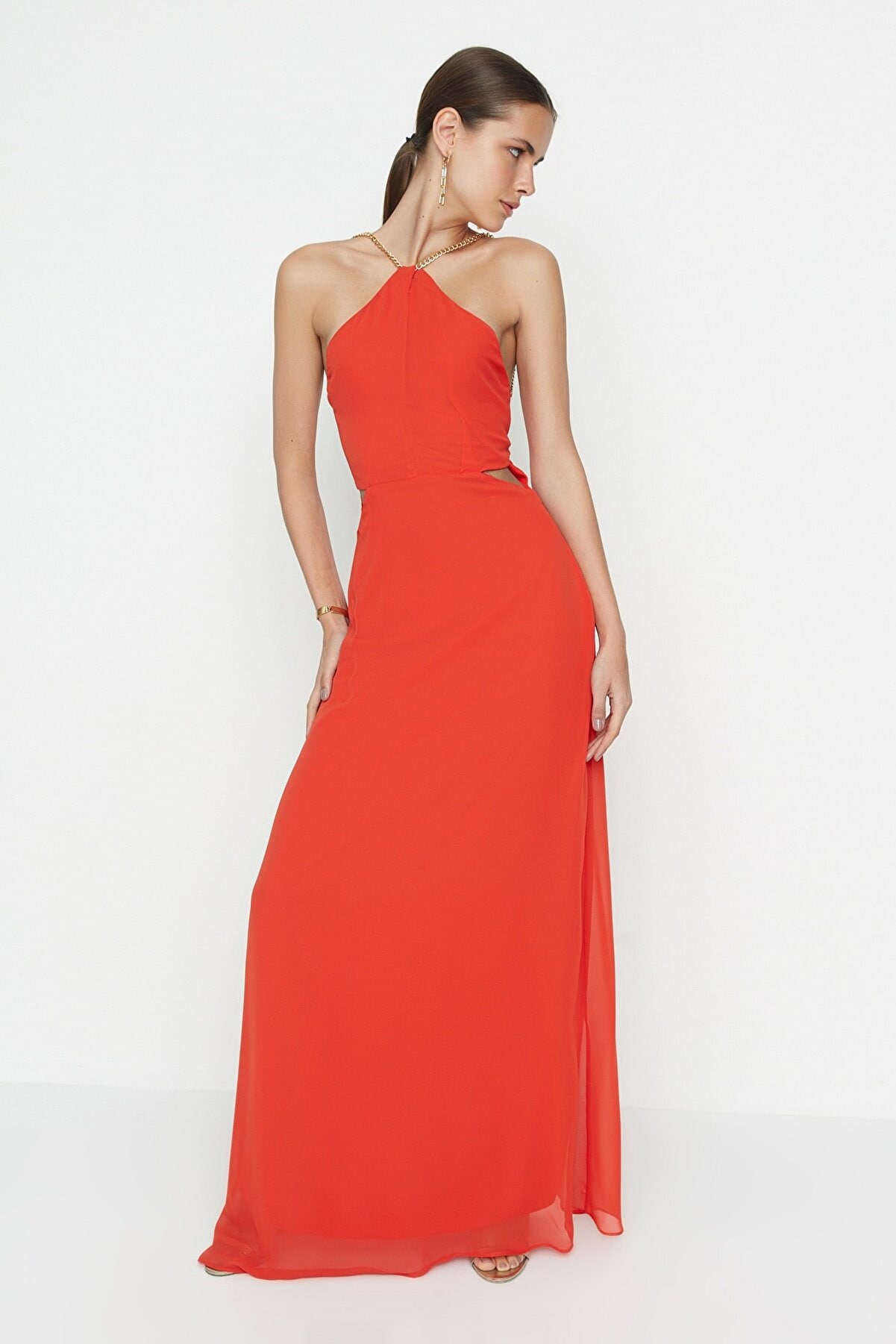 Halter Neck Chain Dresses Low Back Maxi Dresses Wedding - Etsy