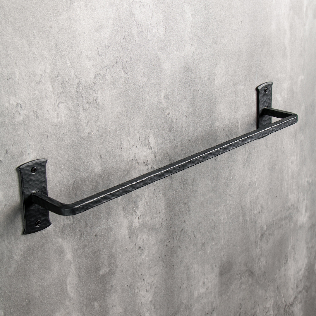Blacksmith Handmade Towel Rail – Wrought Iron Wall Mounted - Suitable ...