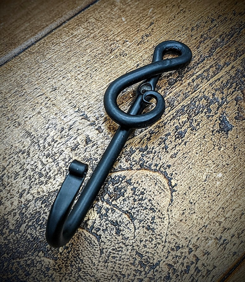 Set of 3 (music Note) Hand Forged Iron Wall Hooks for Hanging Coats ...