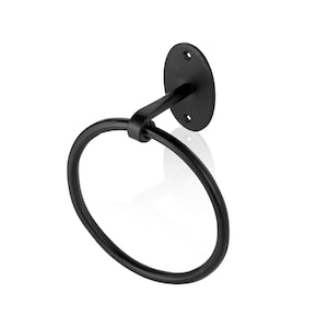 Handmade Wrought Iron Towel Ring – Blacksmith Forged Wall Mounted Towel ...