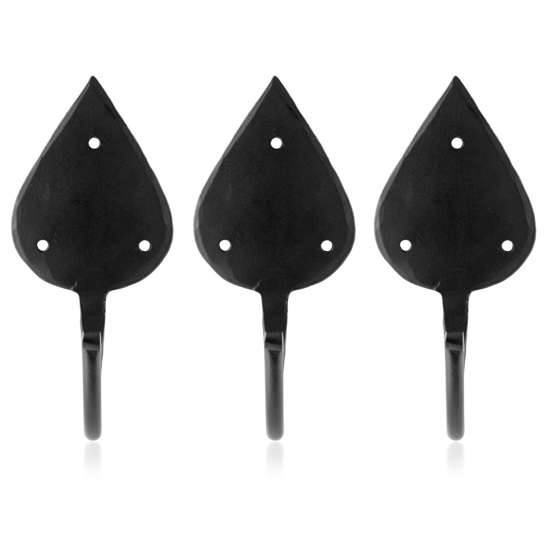 Blacksmith Handmade Iron Wall Hooks - Set of 3 (gothic) – Wrought Iron ...