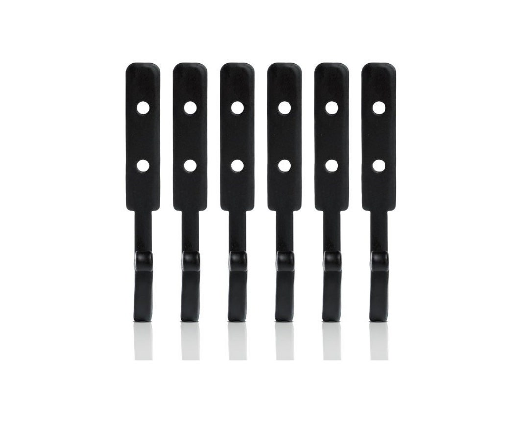 Black Wall Hooks Set of 6 piano Key Hand Forged Wrought Iron Wall ...