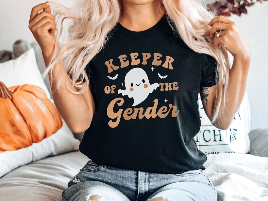 Halloween Keeper of the Gender Shirt, Spooky Ghost Gender Reveal Tshirt ...