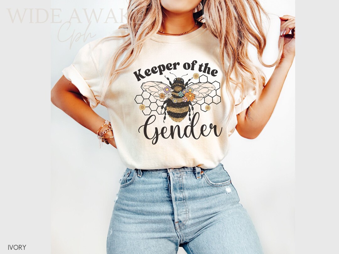 Bee Themed Gender Reveal T-shirt, Keeper of the Gender Bumble Bee Hive ...