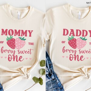 Strawberry First Birthday Matching Family T-shirt, Berry Sweet One - Etsy