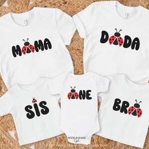 Ladybug First Birthday Shirt for Family, Mama Daddy Ladybug 1st ...