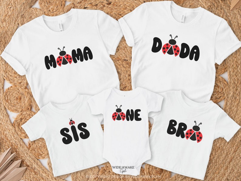 Ladybug First Birthday Shirt for Family, Mama Daddy Ladybug 1st ...