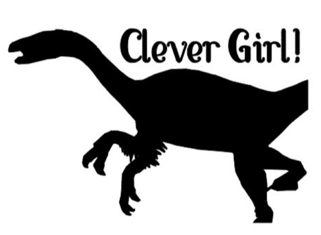 Clever Girl Raptor Cutting Machine File | Silhouette of Raptor Dinosaur ...