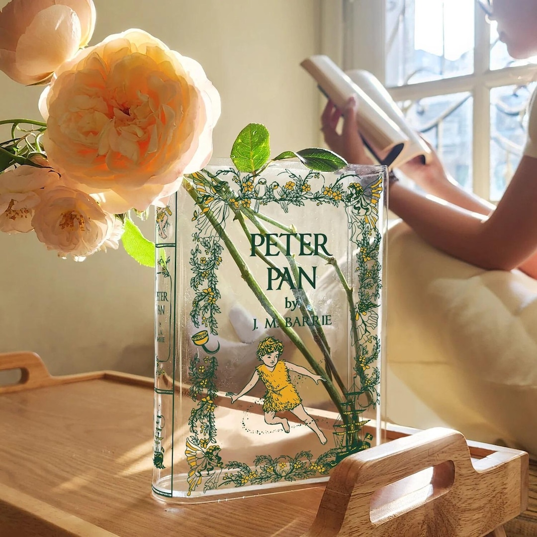 Peter Pan Acrylic Book Vase, Fictional Character Acrylic Book Vase ...