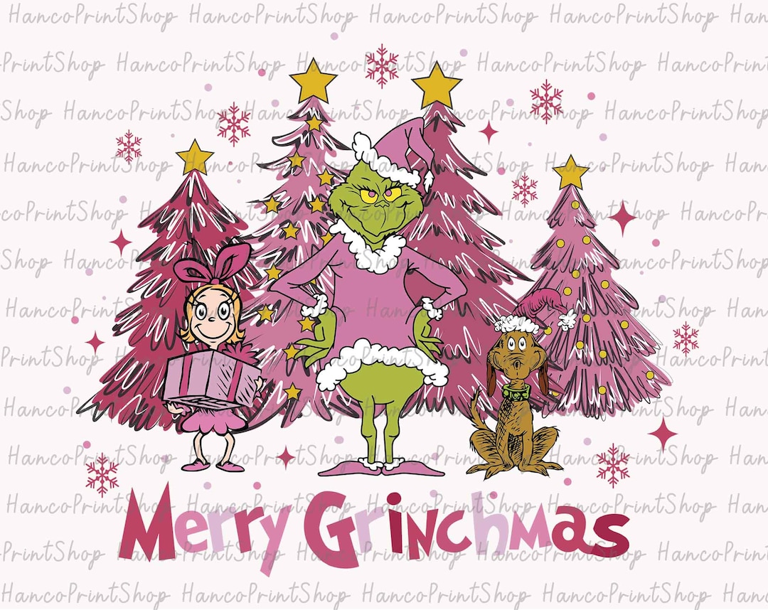 Pink Merry Christmas PNG, Christmas Grinchmas Png, Merry Grinchmas Png ...