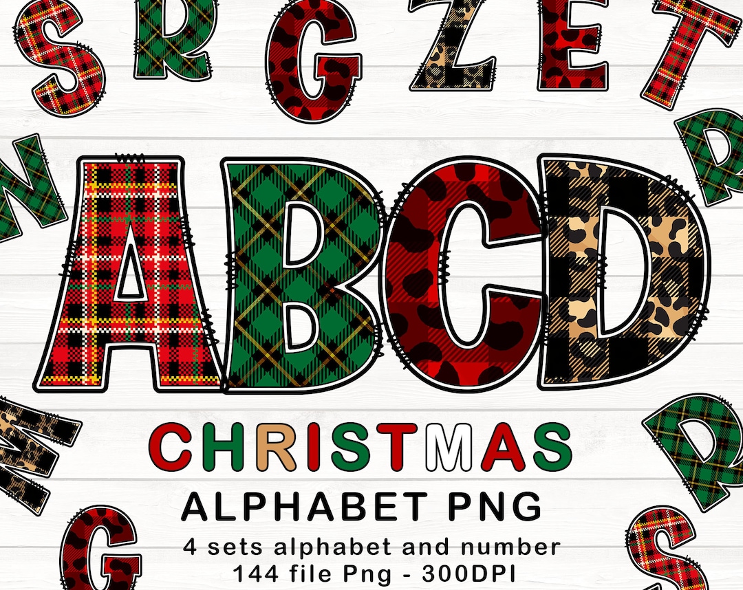 Christmas Alphabet Letters, Christmas Alphabet Clipart, Christmas ...