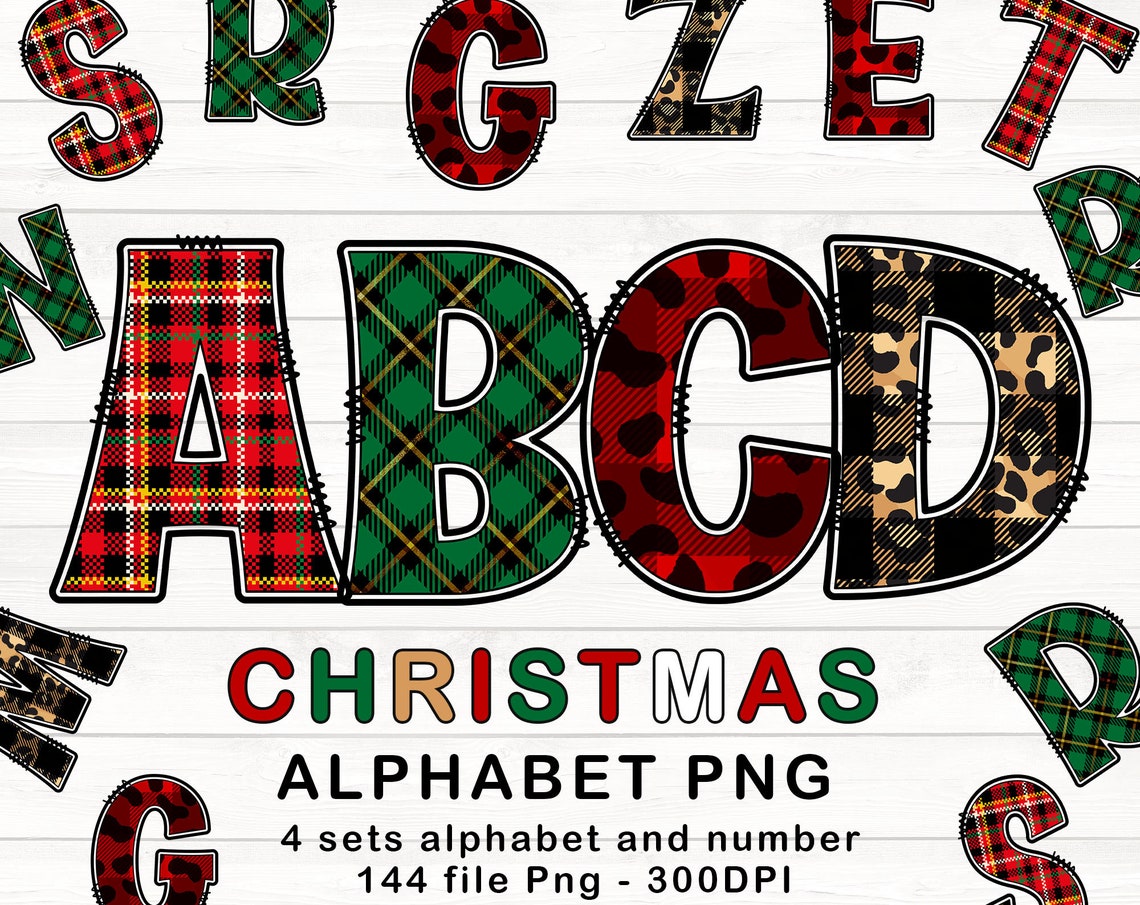 Christmas Alphabet Letters Christmas Alphabet Clipart - Etsy
