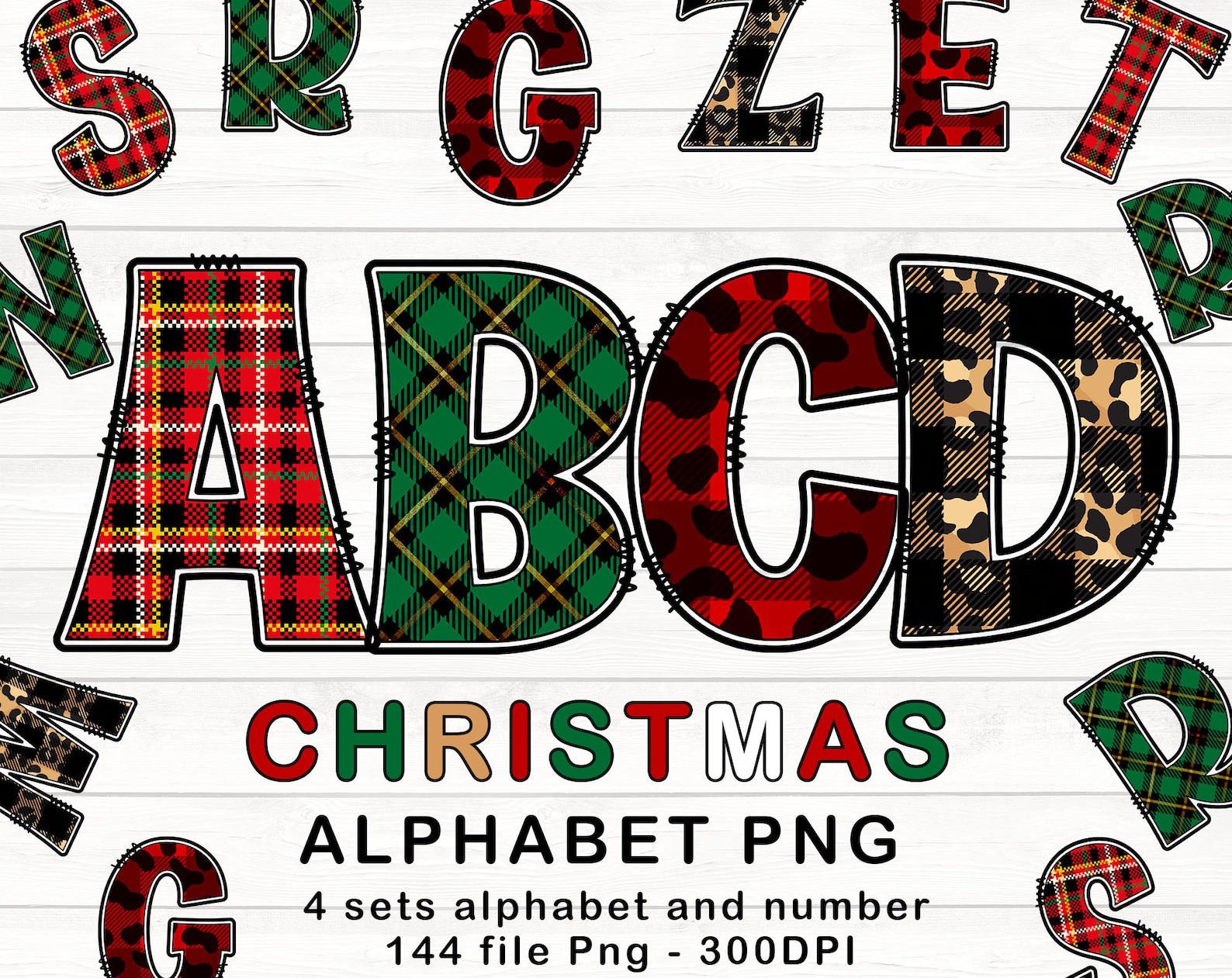 Christmas Alphabet Letters Christmas Alphabet Clipart - Etsy