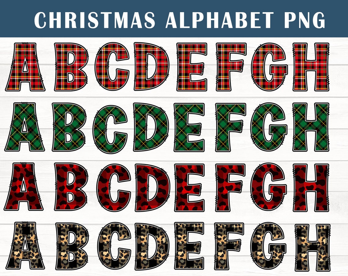 Christmas Alphabet Letters Christmas Alphabet Clipart - Etsy