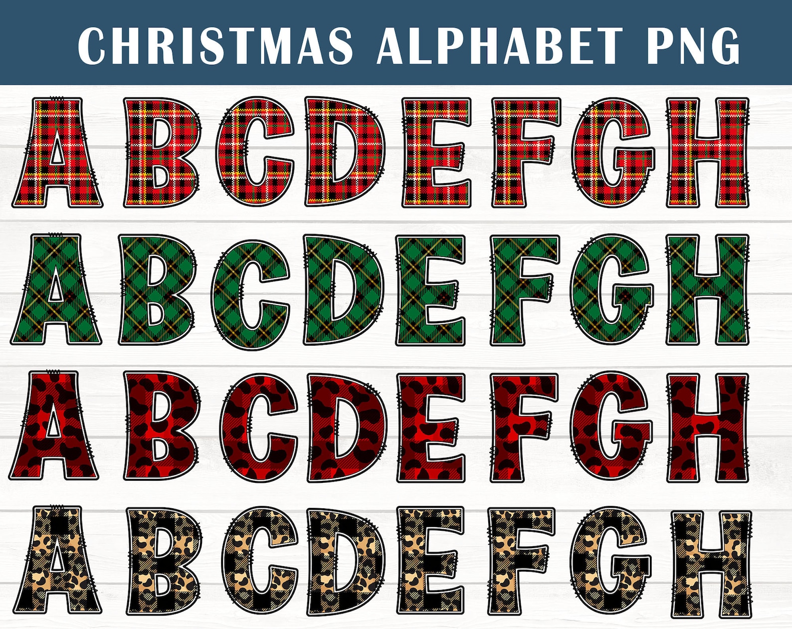 Christmas Alphabet Letters Christmas Alphabet Clipart - Etsy
