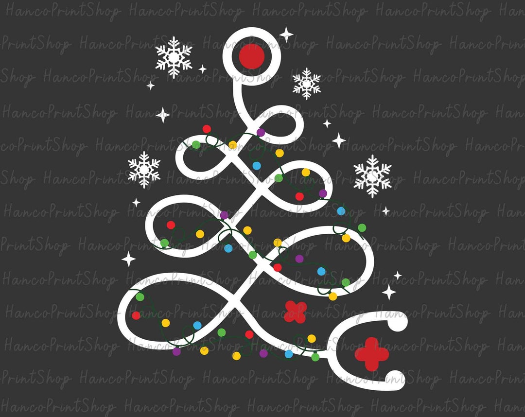 Stethoscope Christmas Tree PNG Christmas Nurse Png Christmas - Etsy