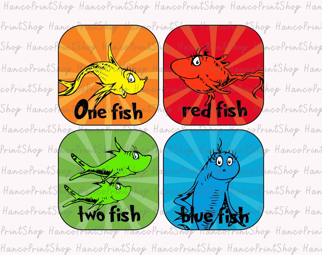 Buy One Fish Two Fish Red Fish Blue Fish SVG, Cat in the Hat Svg, Dr ...