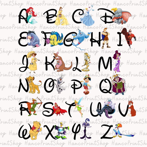 Princess Alphabet Png - Etsy