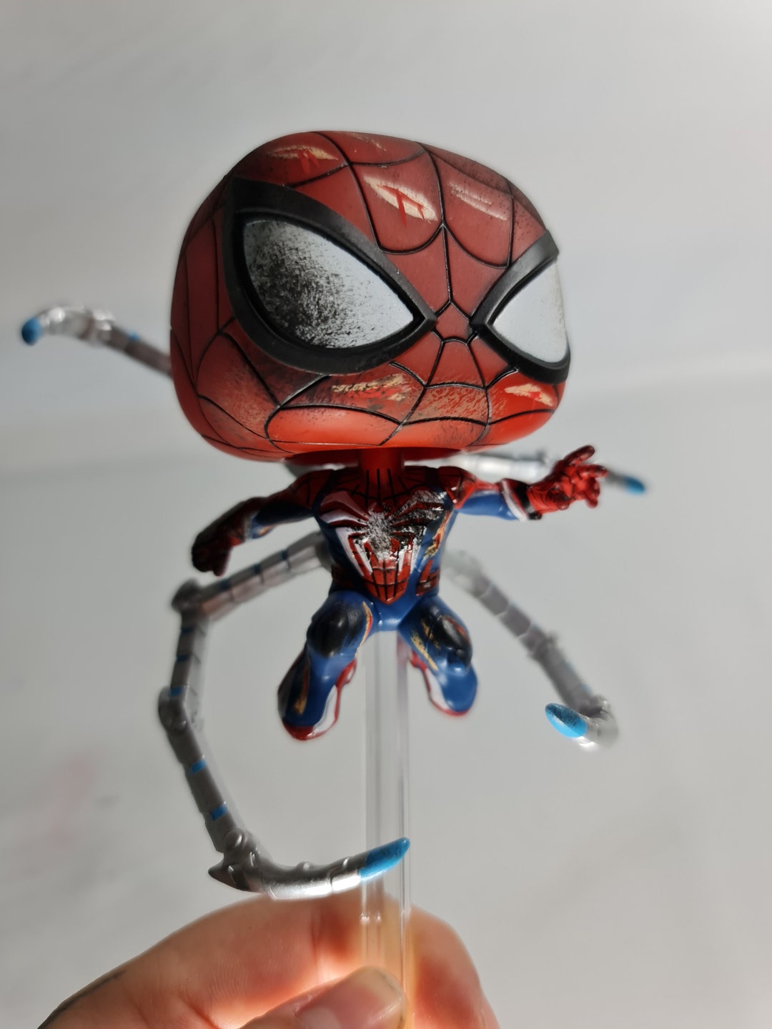 Official Spiderman 2 Funko Pop With Custom Battle Damage Suit and ...