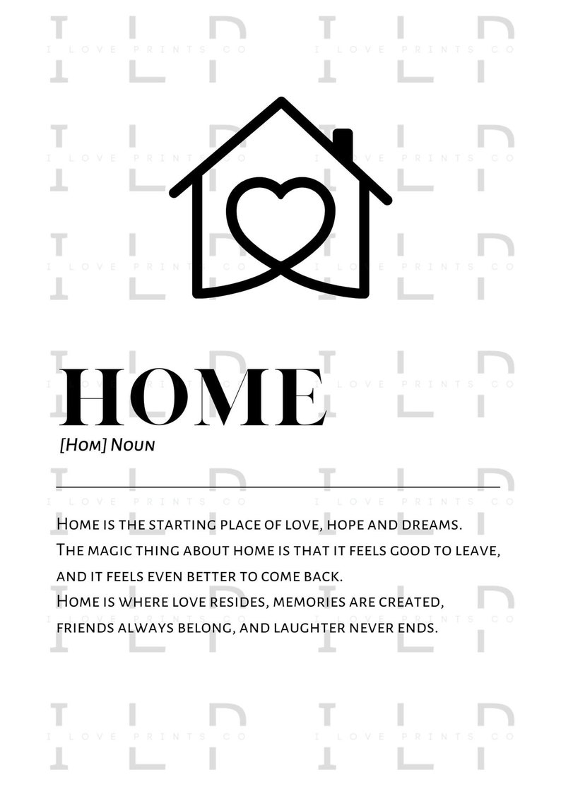 Home Definition Print - Wall Art Print | Family Quote | Definition ...