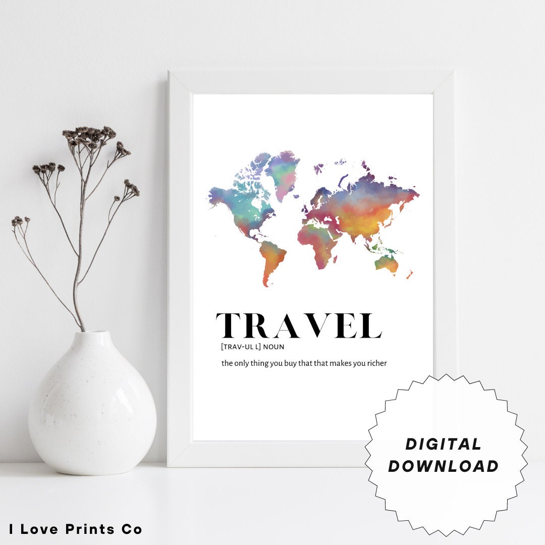 Travel Definition Print - Wall Art Print, Travel Print, Definition ...