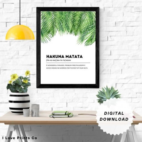 Hakuna Matata Printable Wall Art Lion King Poster Quote - Etsy