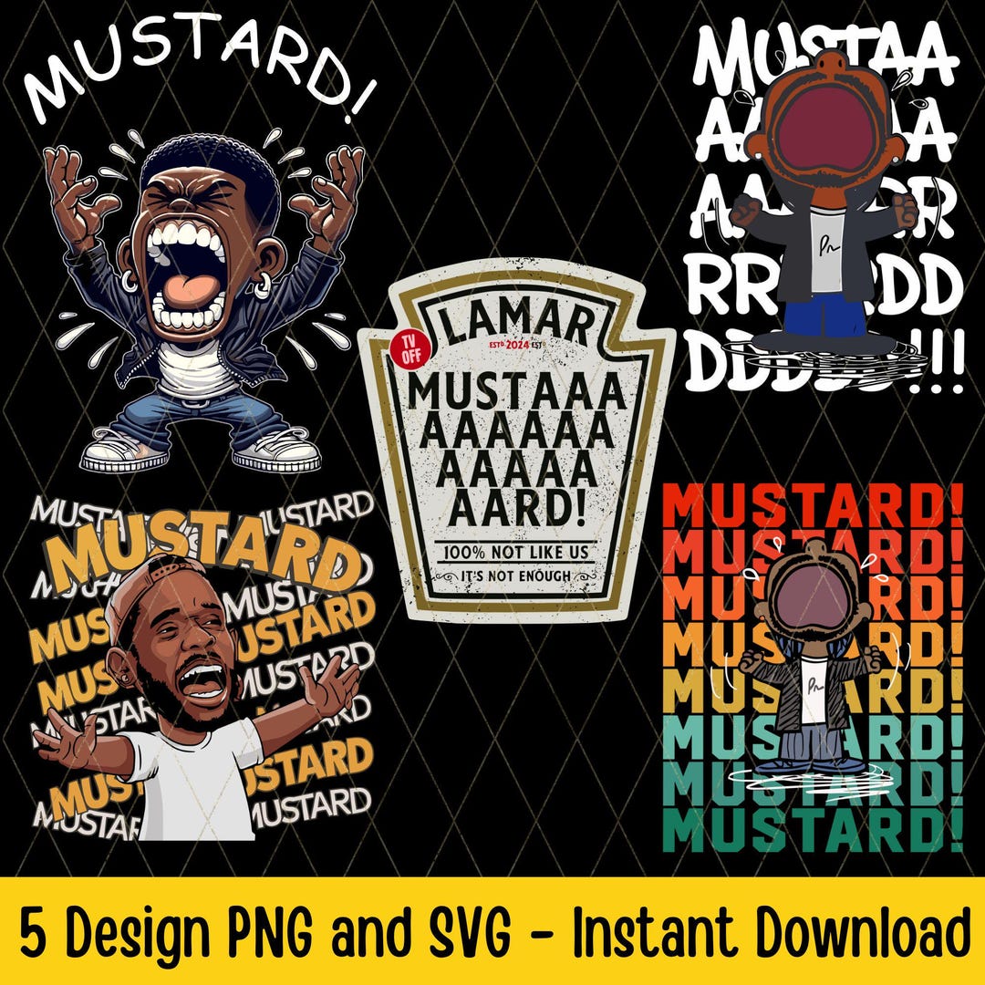 Kendrick Lamar & Mustard Lyrics PNG: Graphic T-shirt Design (digital ...