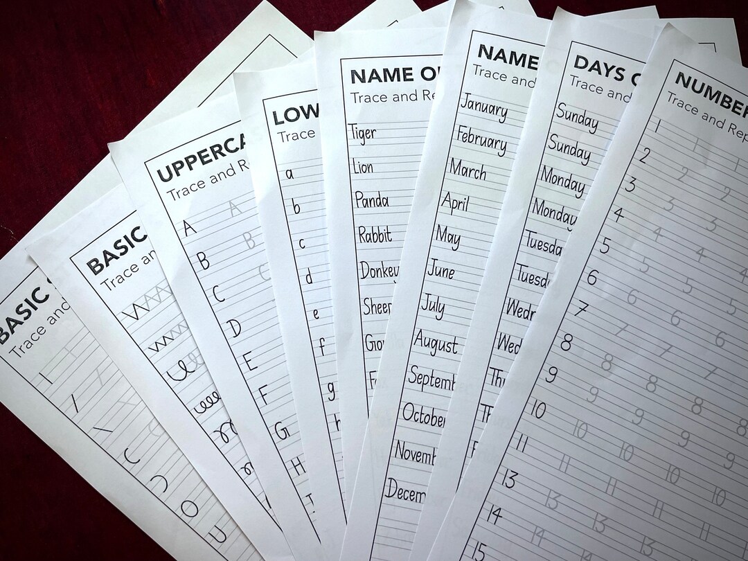 Printable Simple Handwriting Practice Sheets PDF File Only - Etsy