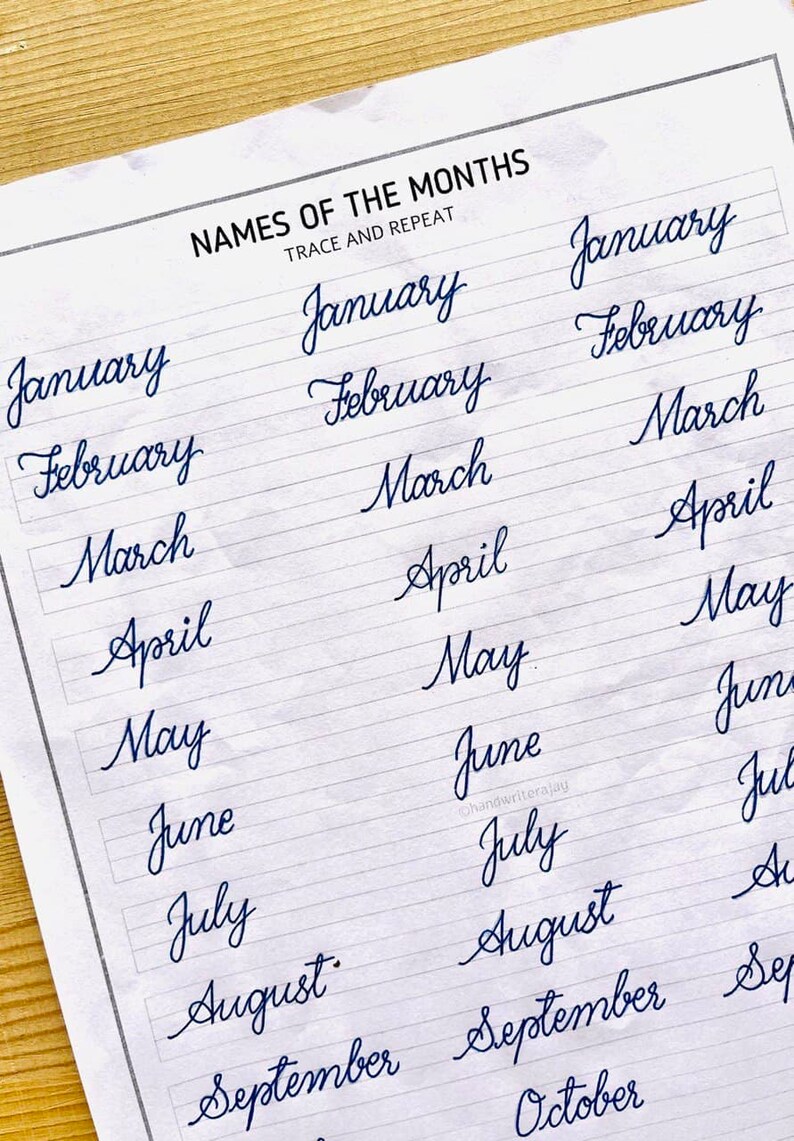 Cursive Handwriting Practice Sheets A4 Size 45 Pages Of Etsy India