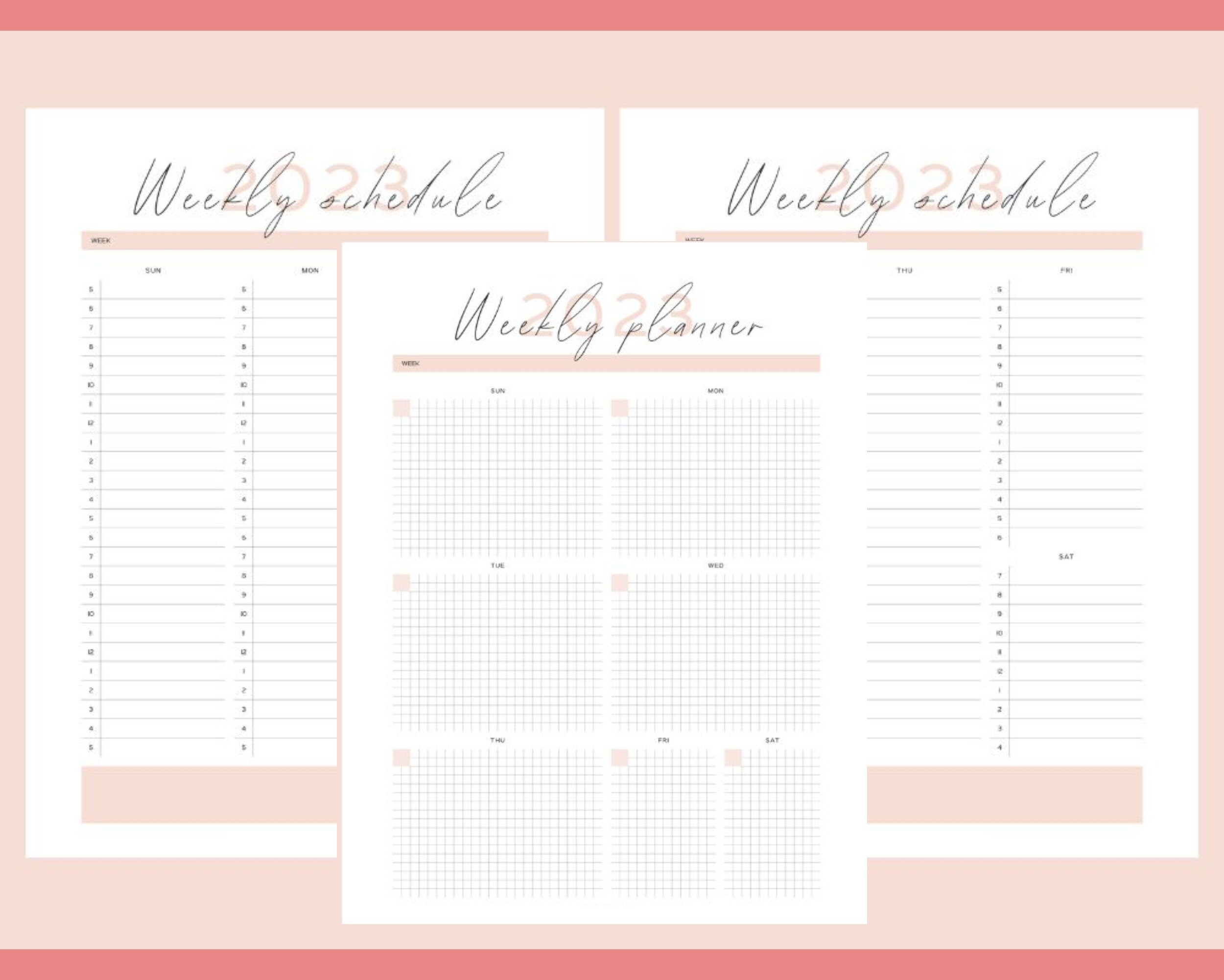 Daily, Weekly, Monthly Planner, Printable Planner 2023 To-do List Notes ...