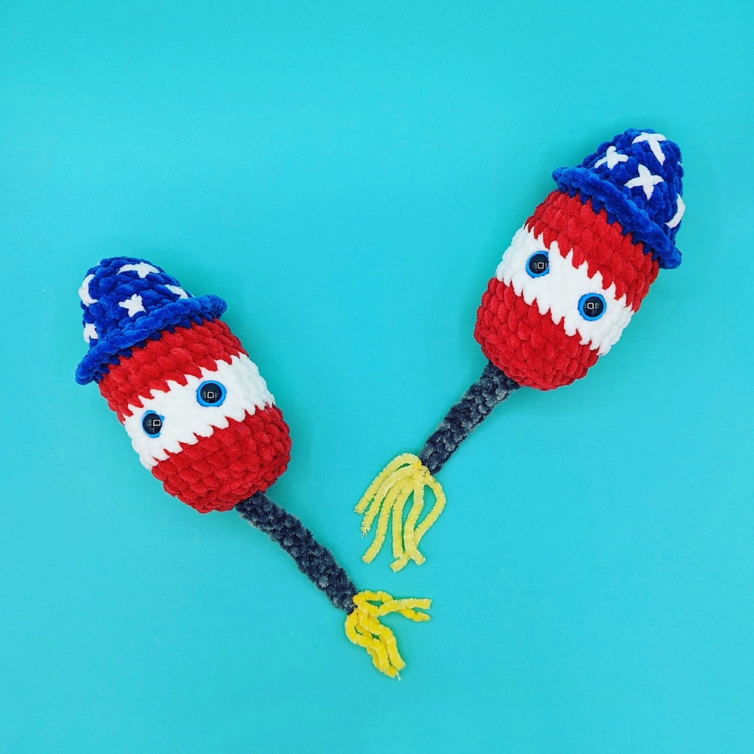 Fireworks Plush, Crochet Firecracker Stuffy, 4th of July - Etsy