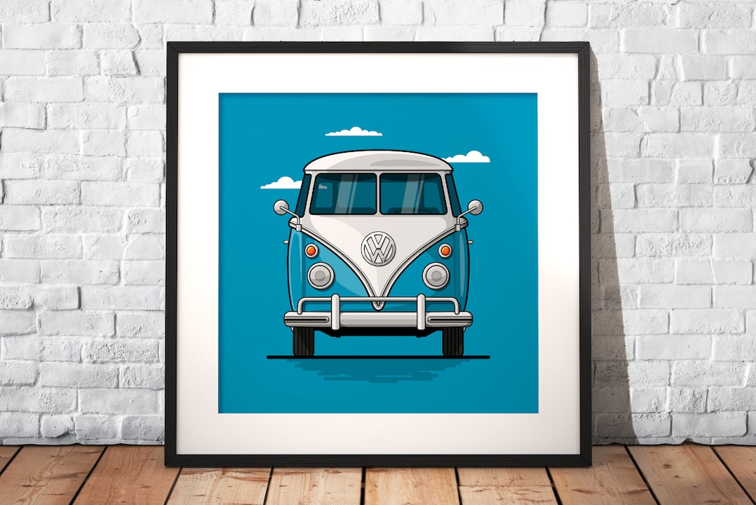 VW Bulli T1 Premium Poster on Matt 200g Paper Illustration Dream Car ...